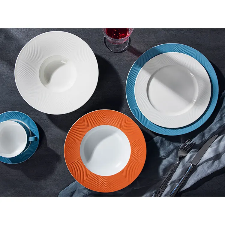 Pito Customized Colors Restaurant Ceramic Porcelain Dinner Plates Bone ...