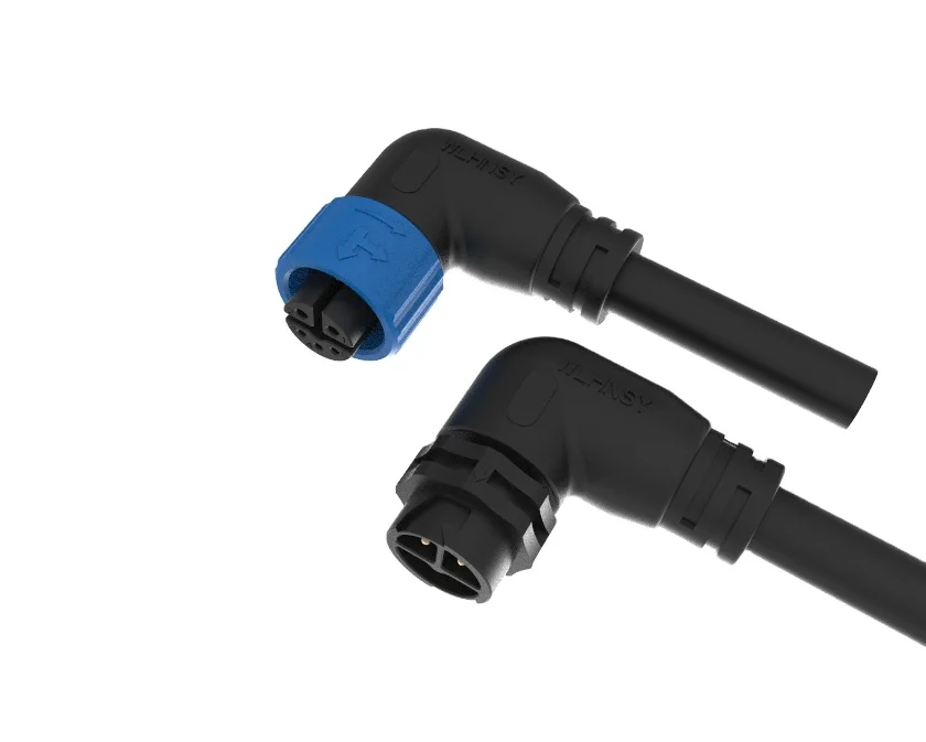 90 Degree Field Assembly Push Lock Connector Waterproof Connector Male ...