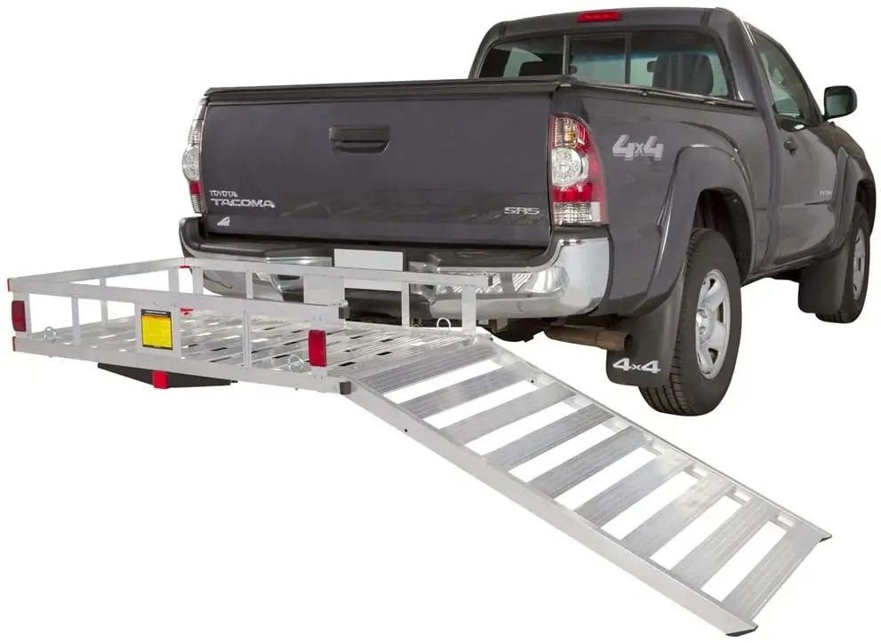 Extra Large Pickup Truck Ramps - 60 Inches Folding Guide