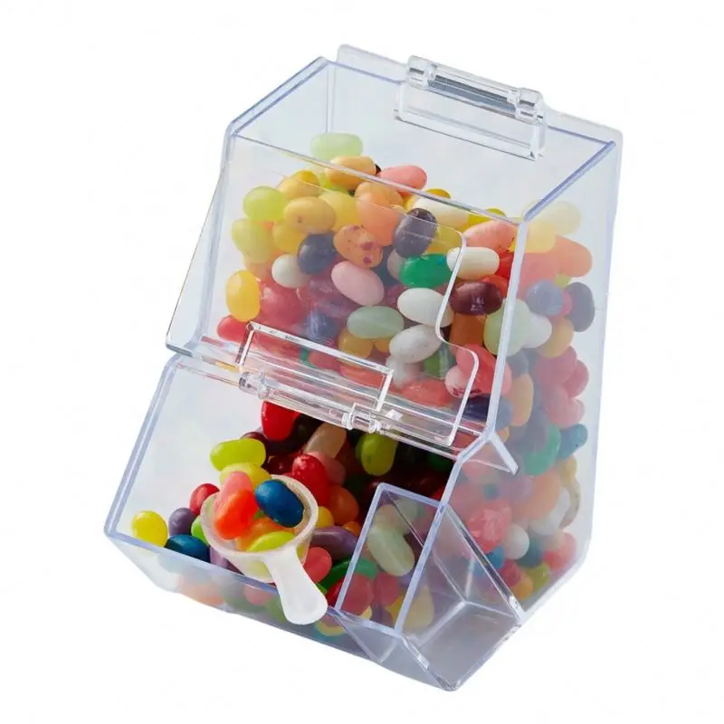 Double Desk Clear Acrylic Plastic Decorative Candy Box with Spoon ...