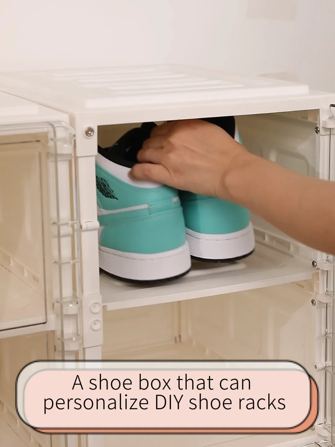 Plastic Women Shoes Rack Box Organizer Foldable Magnetic Shoe Storage ...