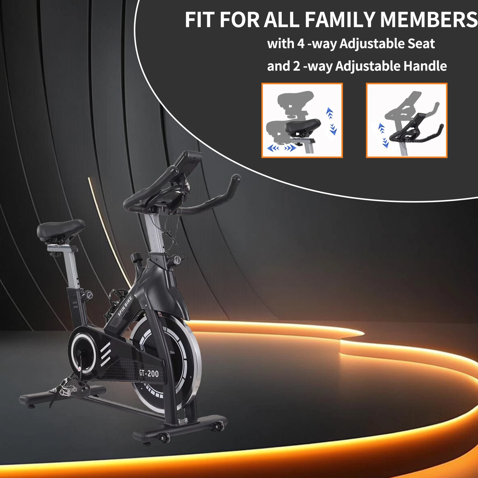 Fresh Arrival Spinning Exercise Bike Gym Equipment Steel Frame Spinning ...