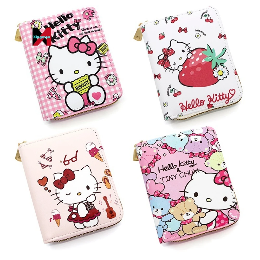 Cute Cartoon Helloed A Kitty Cat Small Fresh Short Zipper Wallet Female ...