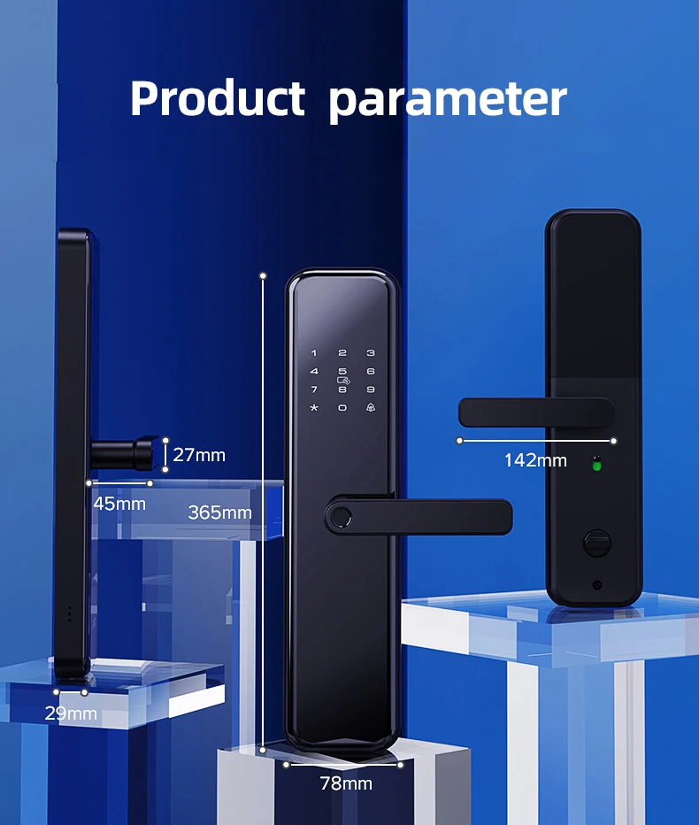 Laiu Mortise Biometric Wifi App Key Card Smart Door Lock With Tuya ...