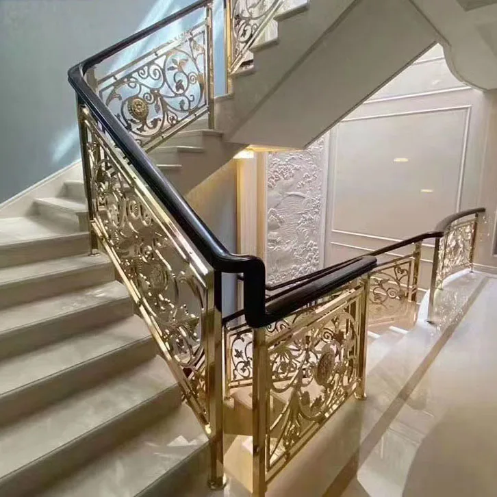 High End Carved Staircase Handrail - European Luxury Villa