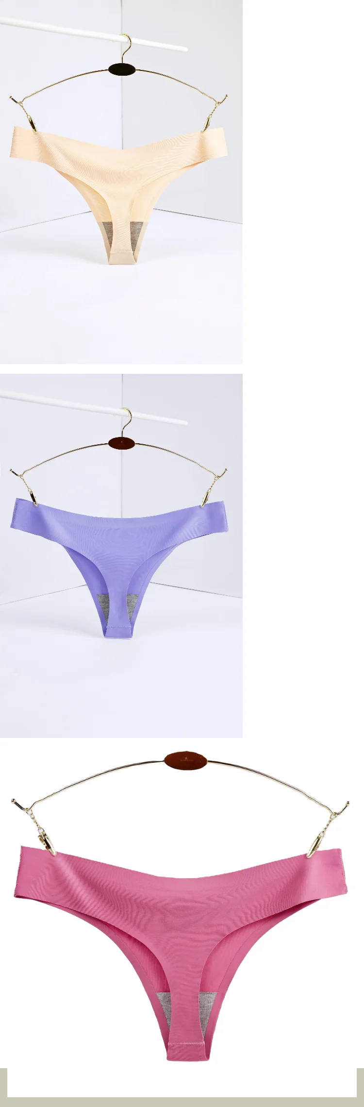 Fat Plus Size G-string Pants Women's Ice Silk Traceless Low Waist Women ...