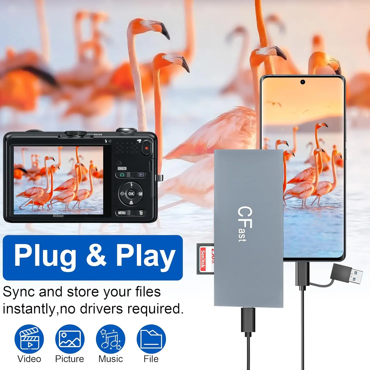 All in One Dual Interface Memory Card Reader - ROCKETEK
