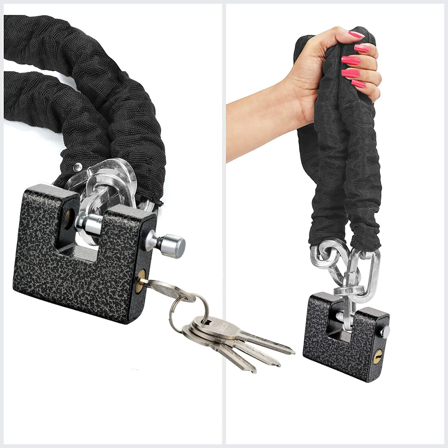Rectangular Padlock Lock Armoured Steel Covered Iron Padlock Heavy Duty ...