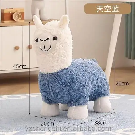 Colorful Practical Use Plush Lama Desk Toy Stuffed Alpaca Lazy Chair ...