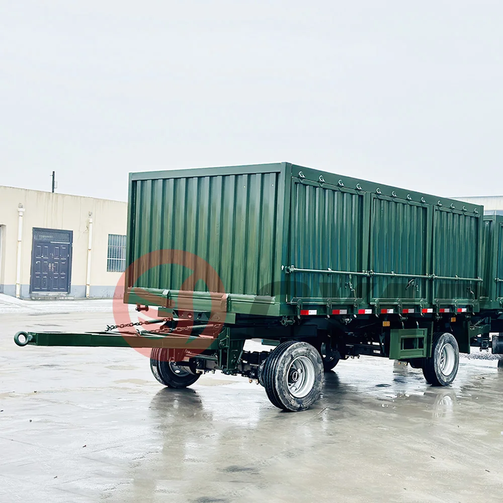 20 Ft 40 Ft Drawbar Semi Trailer Full Flat Bed Sidewall Truck Trailer ...