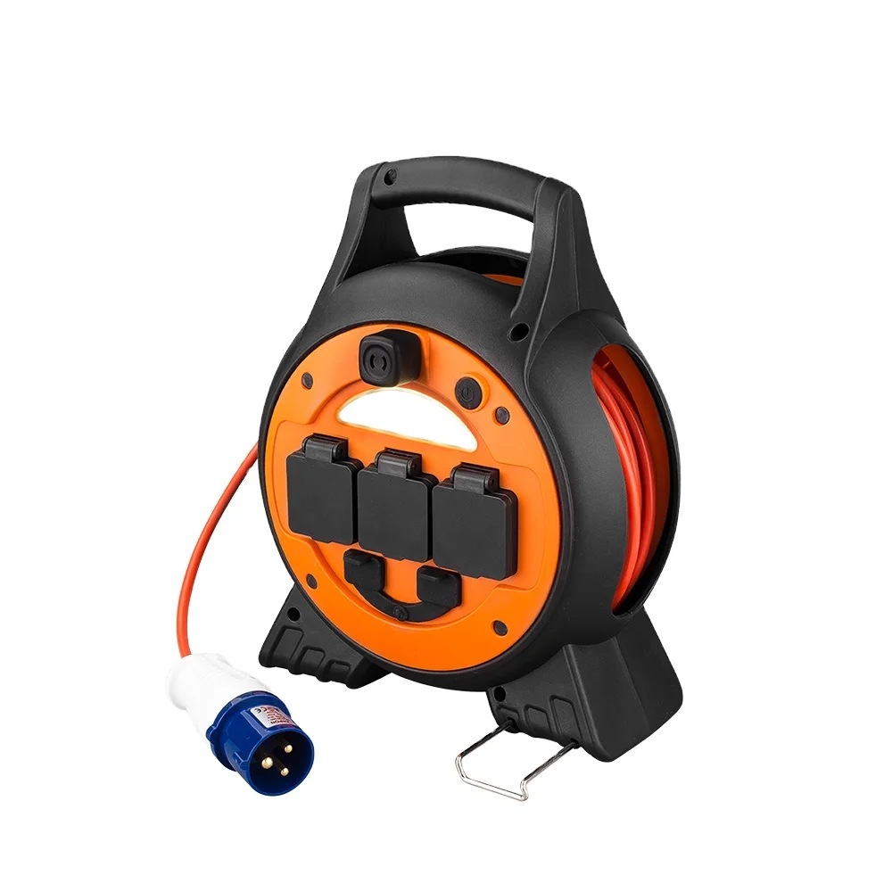 3 Way Mobile Mains Roller Kit Power Unit with USB Sockets and LED Light ...