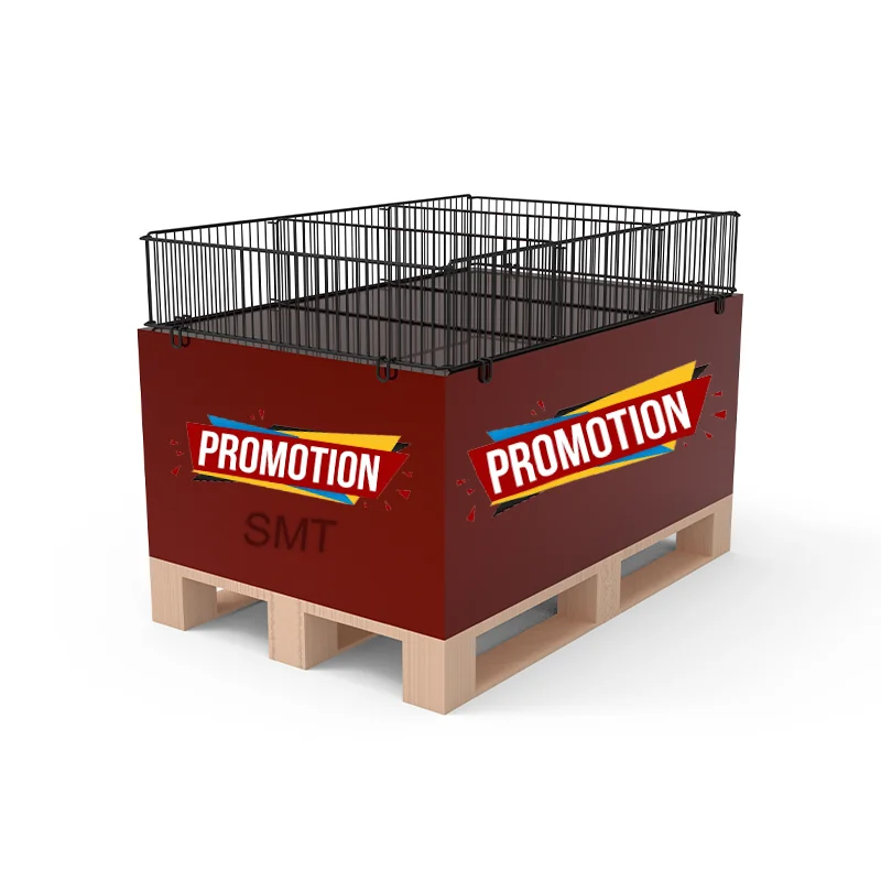Supermarket Wire Stacking Display Table - Promotion Baskets