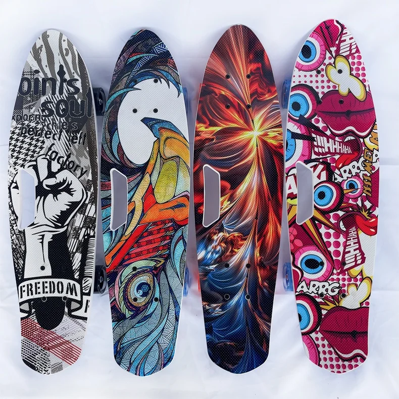 Portable Skateboards Plastic Fish Skate Board Kids Custom Cartoon ...