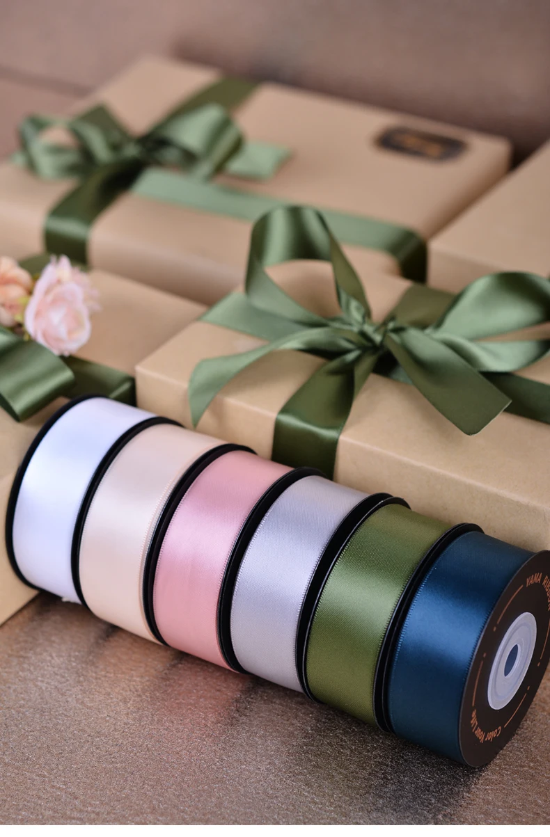 Ribest Polyester Custom Double Side Satin Ribbon 196 Colors