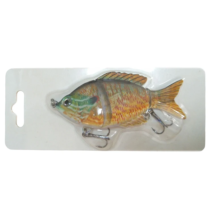 Hot Selling 95mm/20g 3 Segmented Metal Jointed Sunfish Lures Soft Baits ...