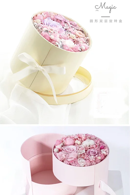 Rotating Gift Box - Double Layer Flower Arrangement