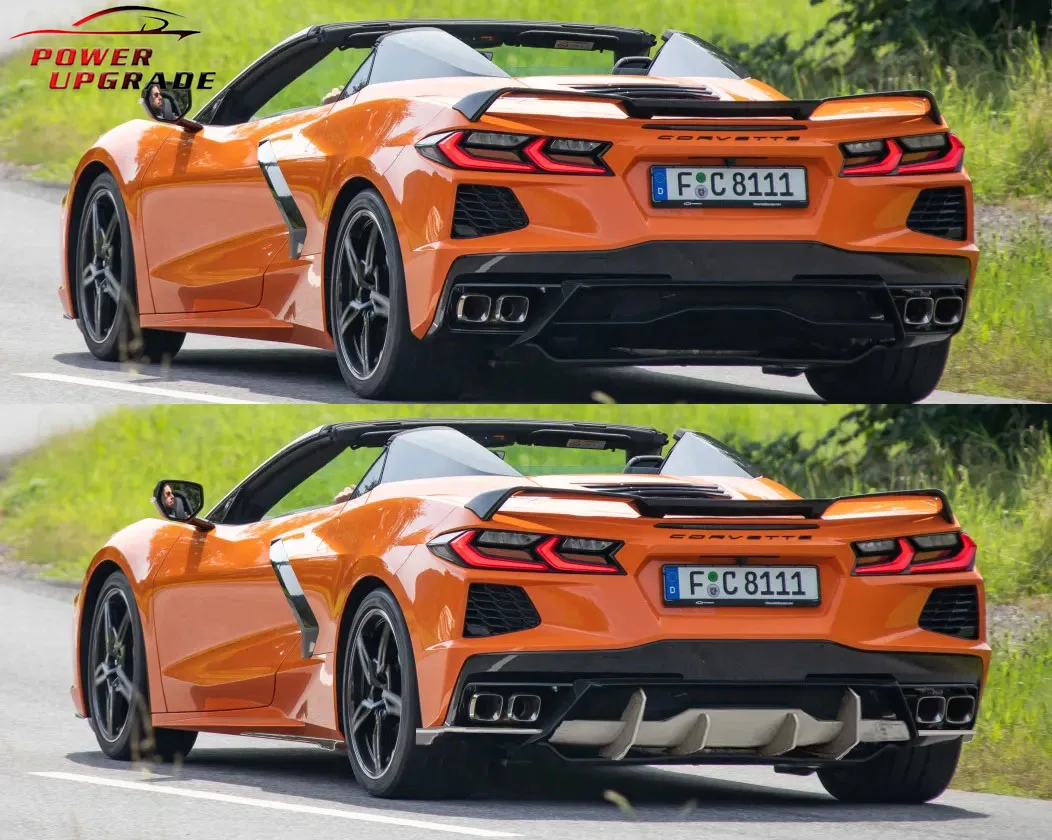Power Upgrade Style Carbon Fiber C8 Rear Diffuser for Chevrolet ...