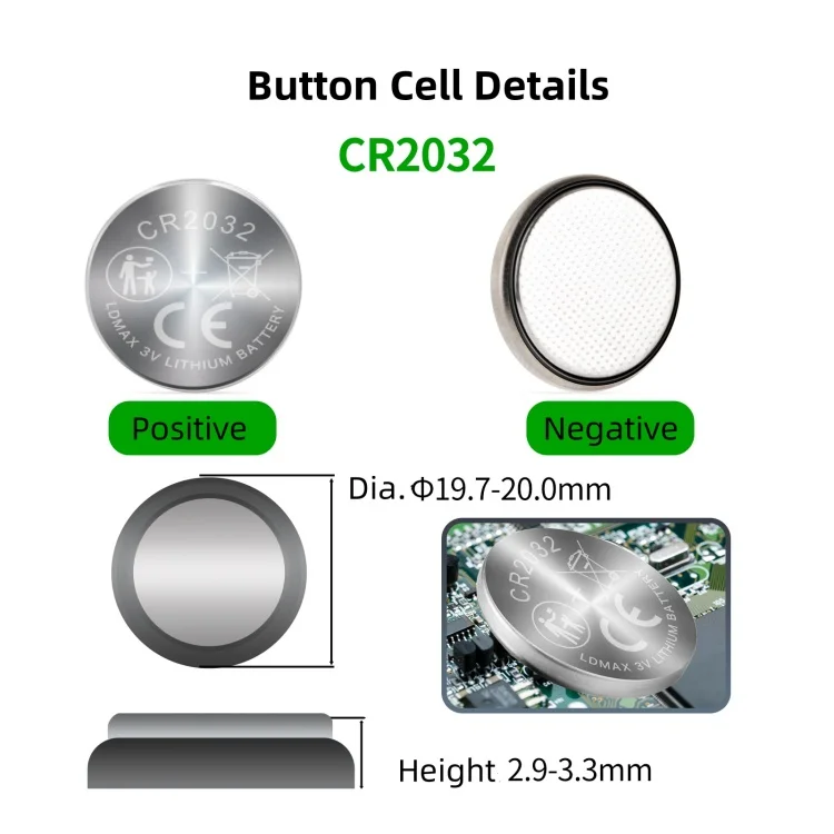 CR2032 Button Cell Battery - High Power for Consumer Electronics