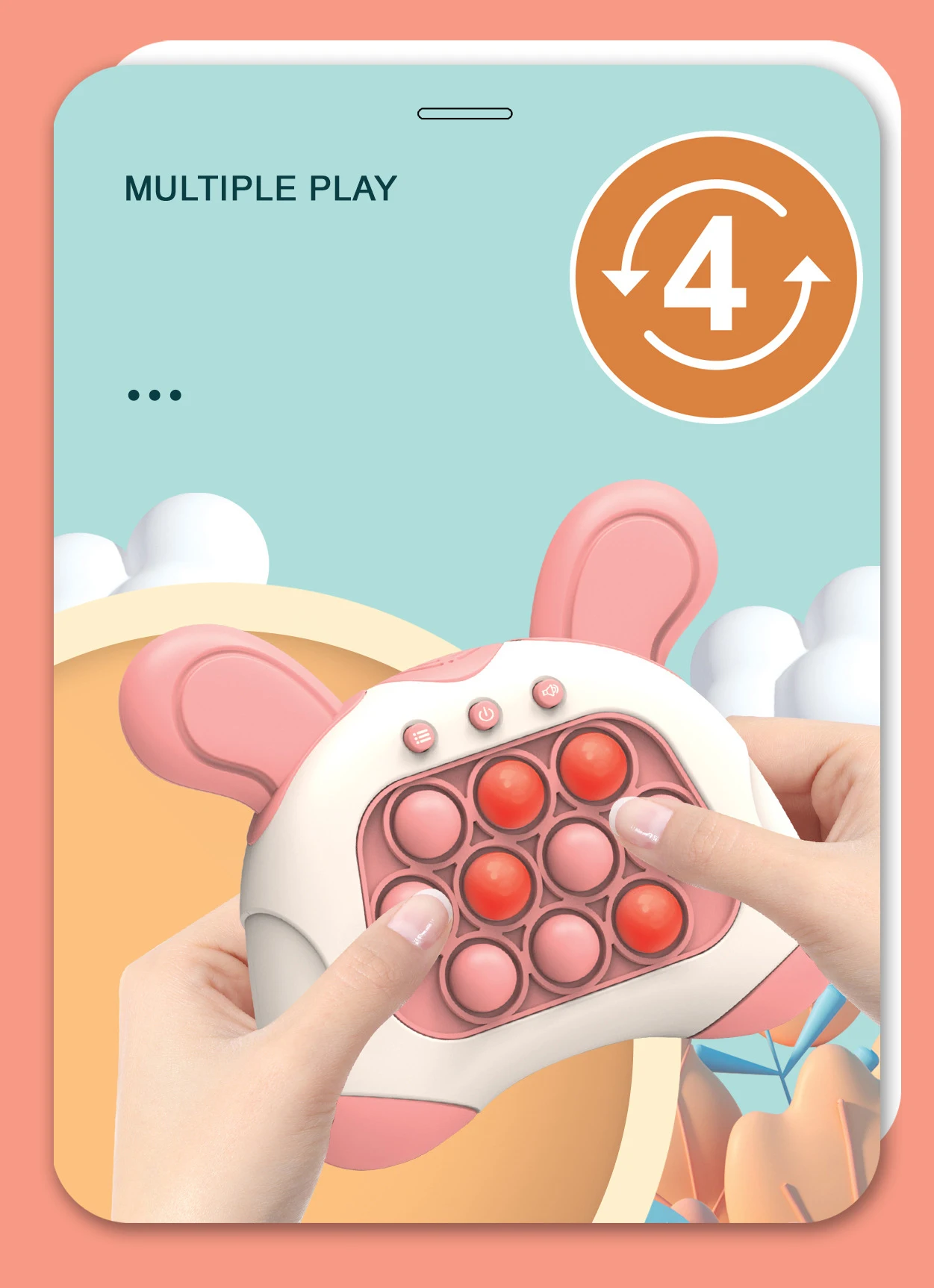 Quick Push Machine Console Game Silicone Training Cartoon Rabbit ...