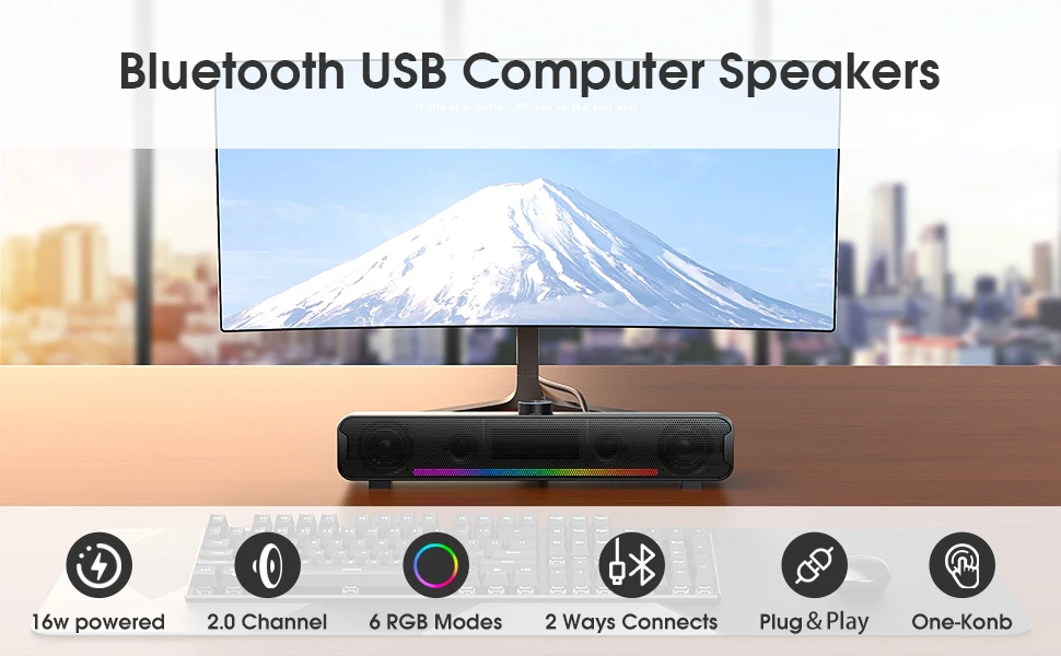 ONIKUMA L16 3D Surround Mini Wireless Soundbar - Portable & High Quality