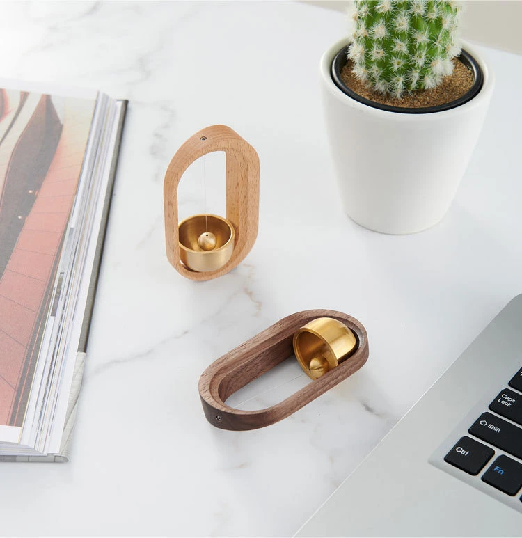 Luxury Modern Unique Nordic Decorative Doorbell Walnut Beech Brass