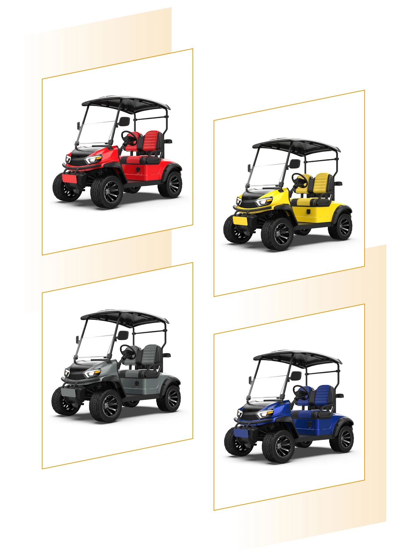 72v Lithium Battery Motorized Electric Golf Buggy 2 Seater 5kw Fast Off ...