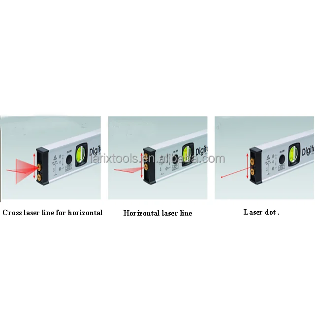 White Digital Laser Level Ruler Angle Gauge Finder Horizontal Vertical ...