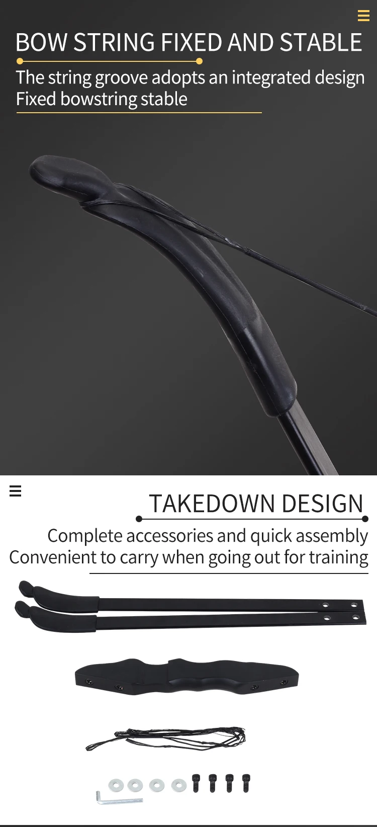 SPG Recurve Bow and Arrow Set - 40lbs Takedown Archery