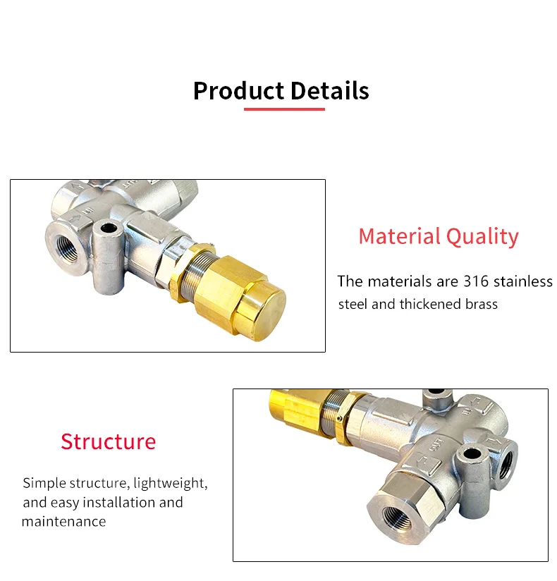 High Pressure Water Pump Unloader Bypass Regulating Valve Flow 60L/min ...