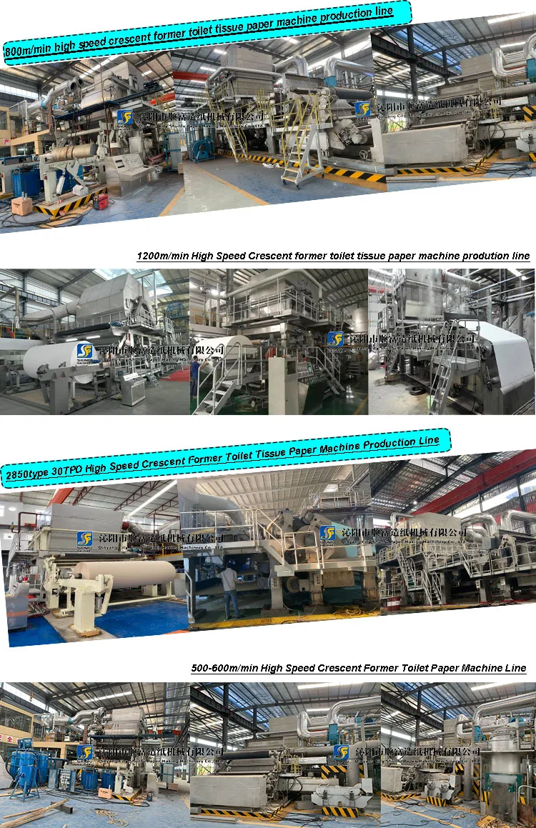 Paper Making Mill Crescent Former High Speed Tissue/toilet Paper Making ...