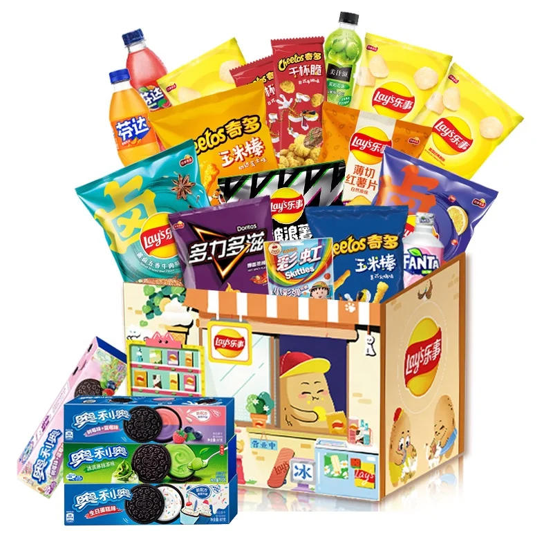 Lays cheetos potato chips/Oreo biscuits/cola soft drinks candy sample ...