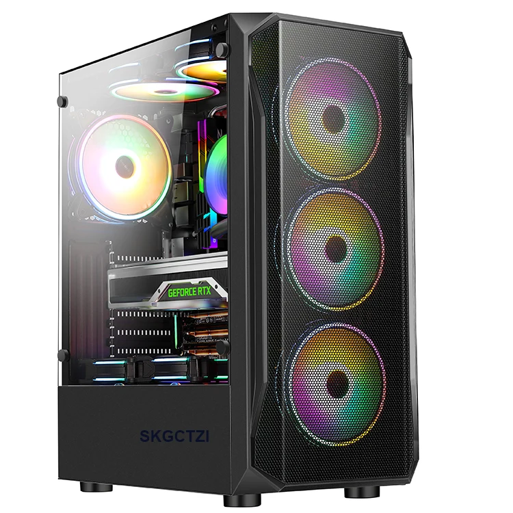 Gaming Case Atx Pc Case 3 0usb Rgb Computer Case Tower Office Cabinet Glass Panels