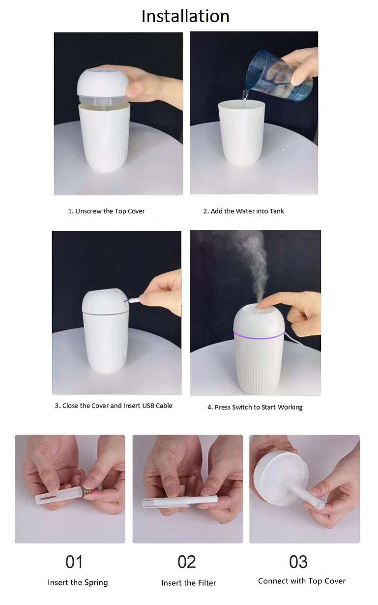 7 Color Led Cool Mist High End Electric Smart Humidifiers Atomizer ...