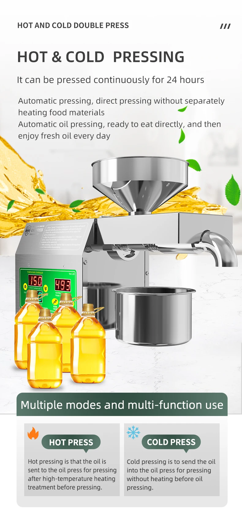 Hot Sale Small Cold Press Olive/coconut/walnut Oil Machine