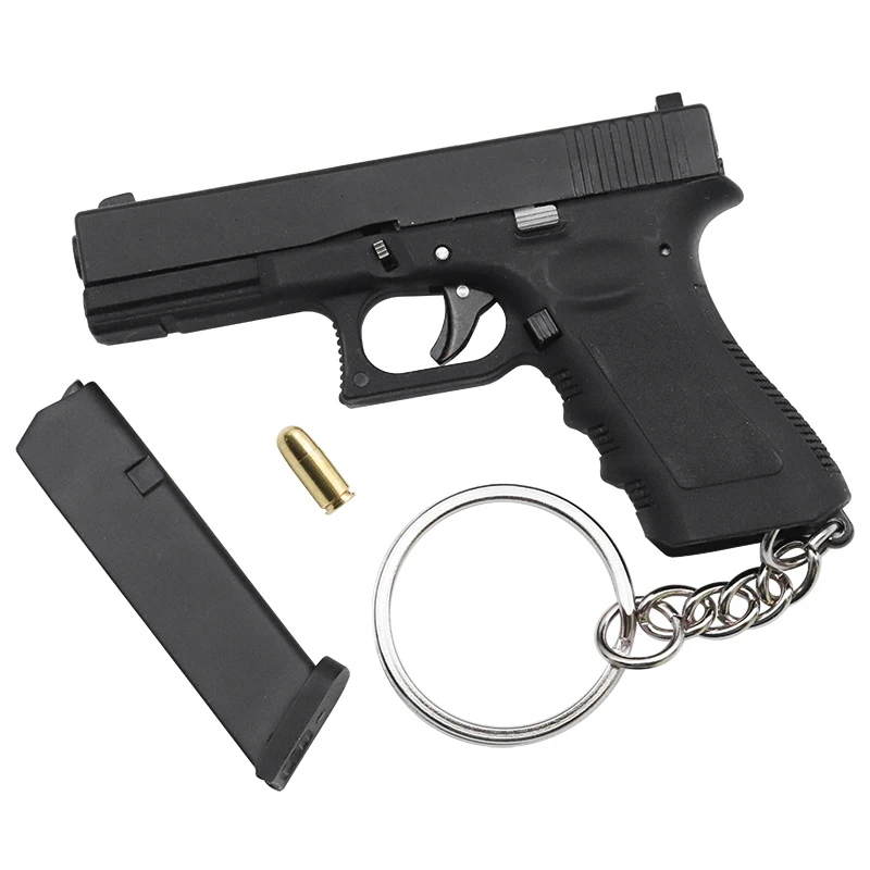 Metal Glock G17 Key Chain - Safe Toy for Outdoor Fun
