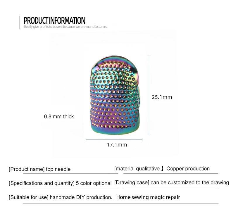 Adjustable Metal Thimble Sewing Tools Needle Presser Finger Sleeves ...