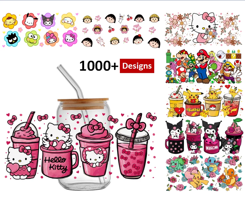 Wholesale UV DTF Cup Wraps - Custom Designs for 16oz, 20oz