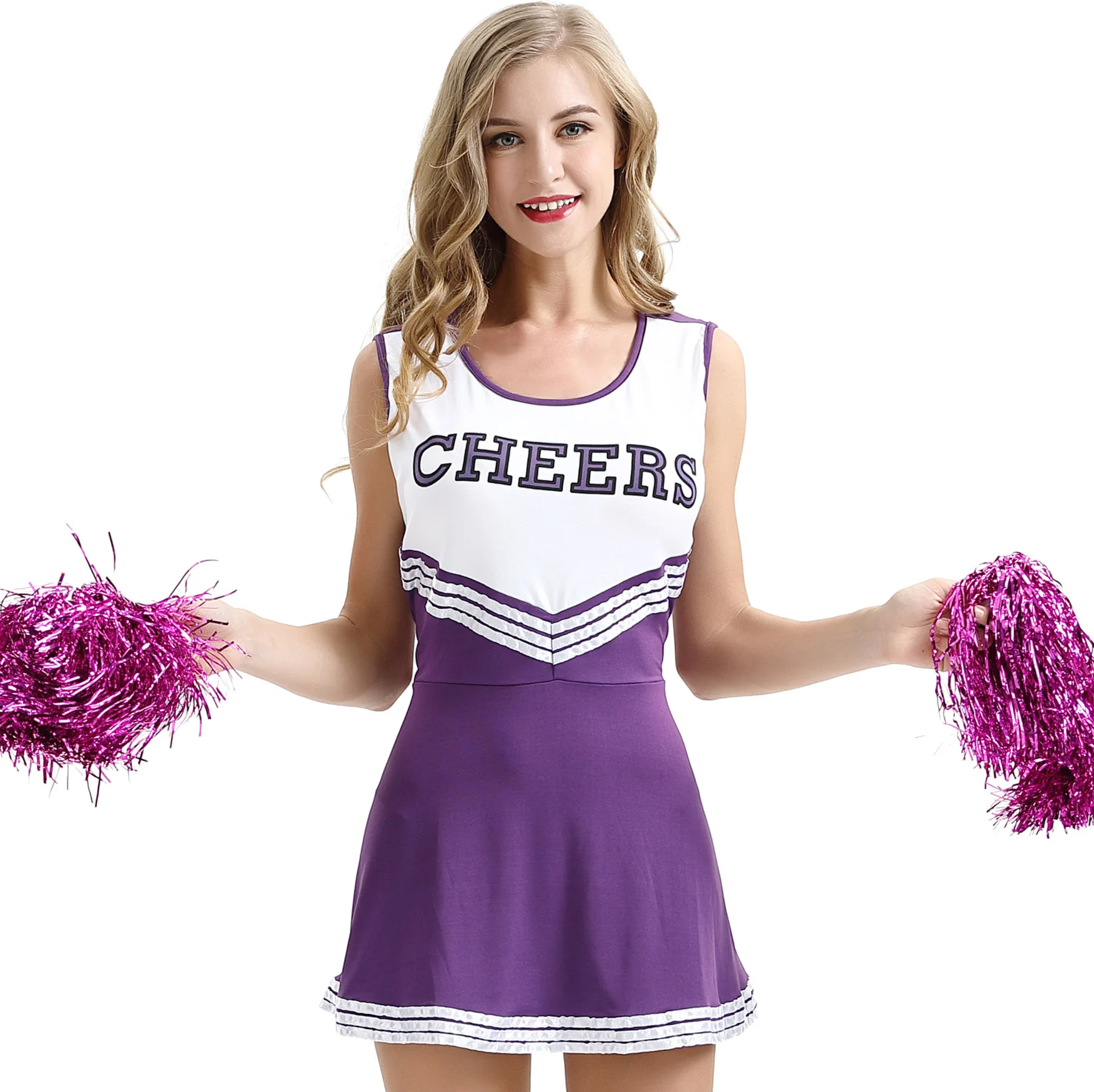 Women Clothing Cheerleader Costume Letter Printed Fancy Mini Dress ...