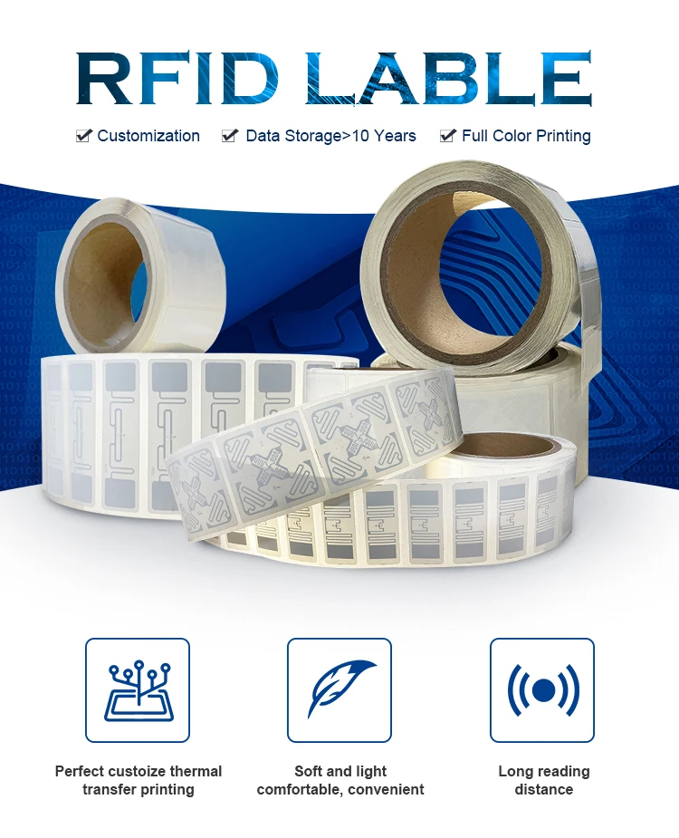 Roll 9662 Uhf Rfid Tag Iso18000-6c H3 Uhf Rfid Sticker Label - Buy Uhf ...