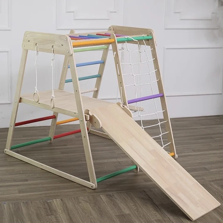 Montessori Wooden Kids Kit Triangle With Ramp Transformable Climbing ...