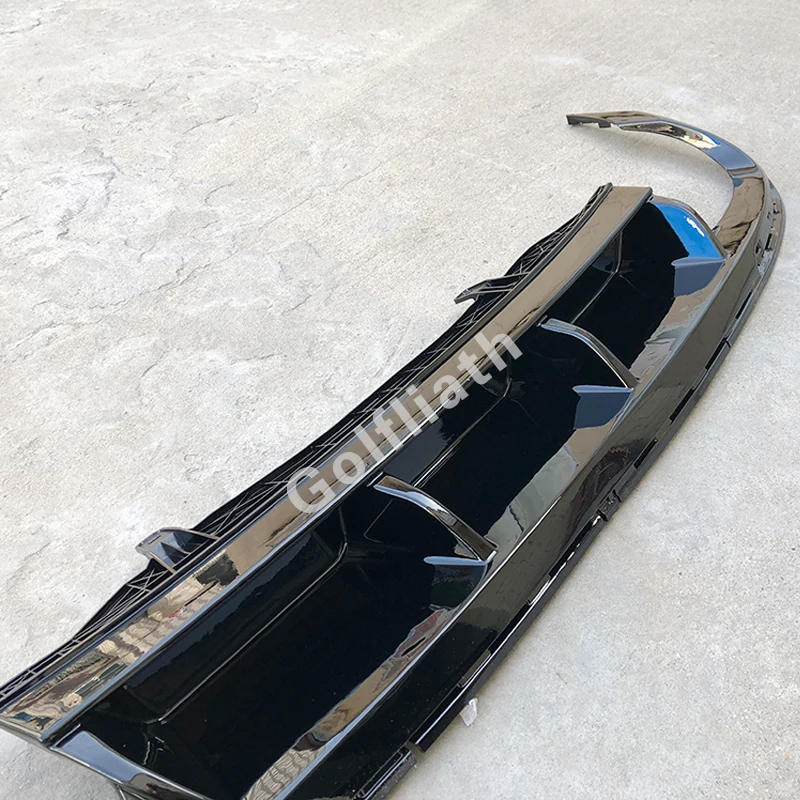 R Line Rear Bumper Lip Spoiler Glossy Black For V.w Passat Cc R-line ...