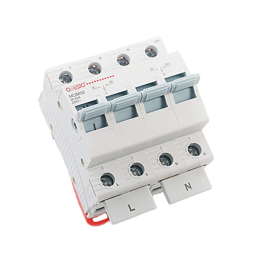 Modular Changeover Switch Din Rail Type 4Pole 63A Electrical Changeover ...