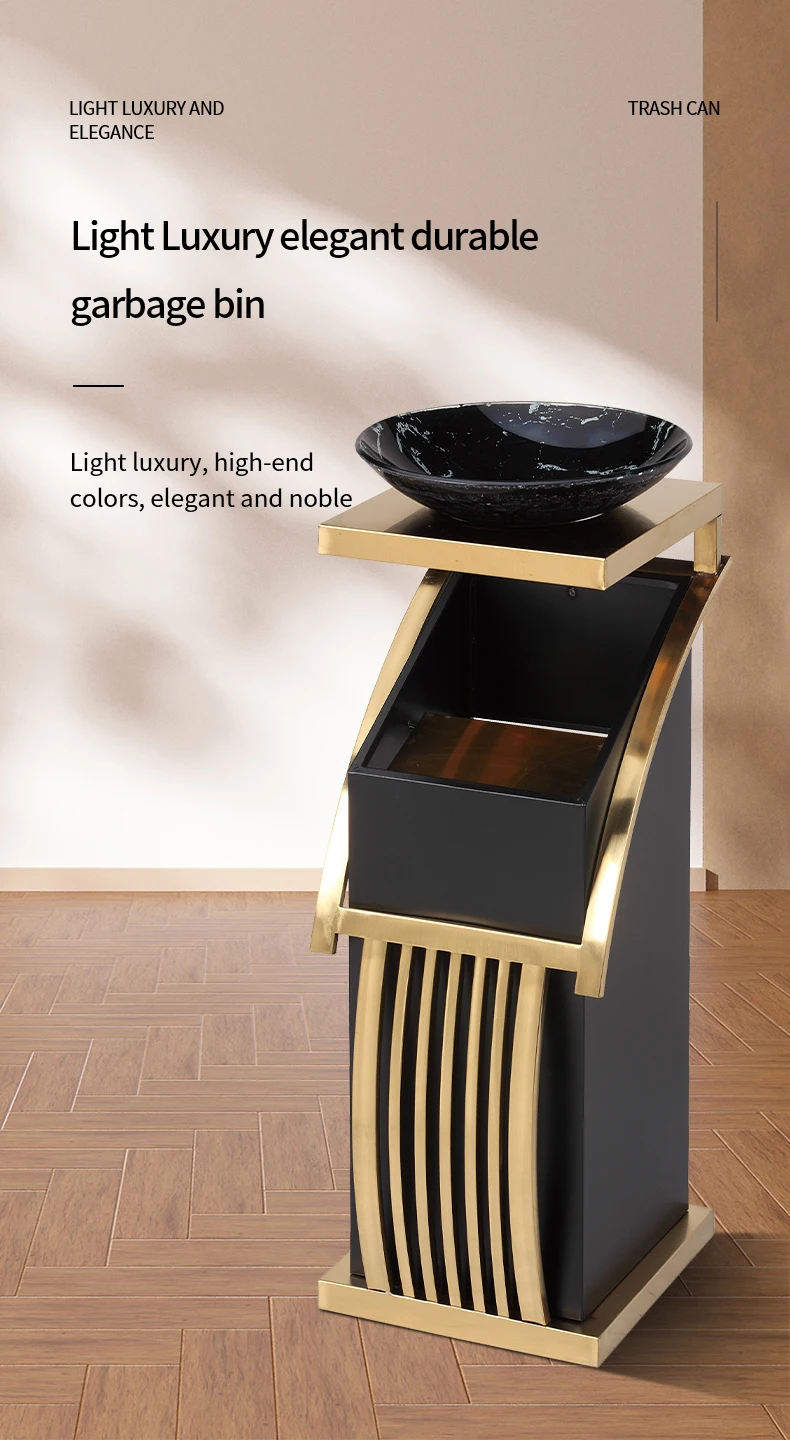 High Class Garbage Bin With Ashtray Hotel Lobby Vertical Dedicated ...