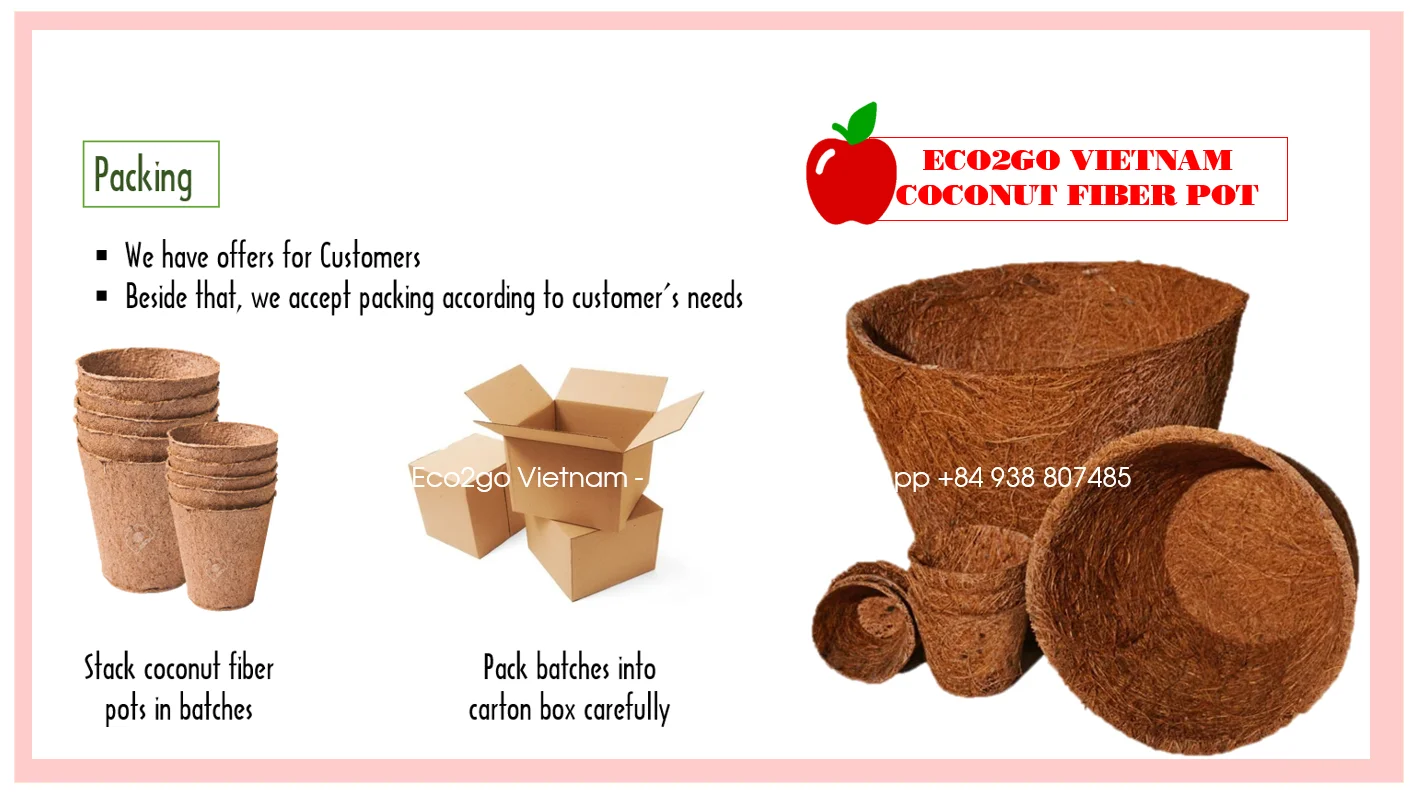 High Quality Natural Organic Coconut Coir Fiber Pot/ Coconut Fiber ...