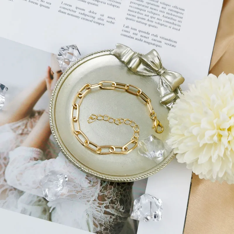 Simple Cool Style Paperclip Thick Chain Bracelet Trendy Unisex Hip-Hop ...