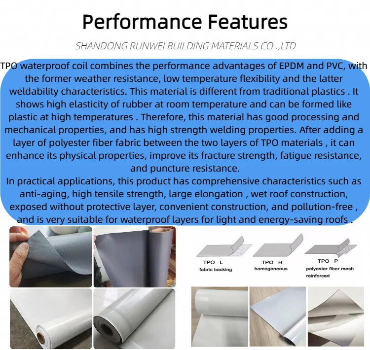 Mechanically Fastened 1.5MM TPO Roofing Membrane 3x30m TPO Rolls for ...
