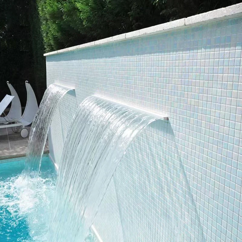 Luxury Spa Bathroom Sky Blue Iridescent Crystal Glass Swimming Pool ...