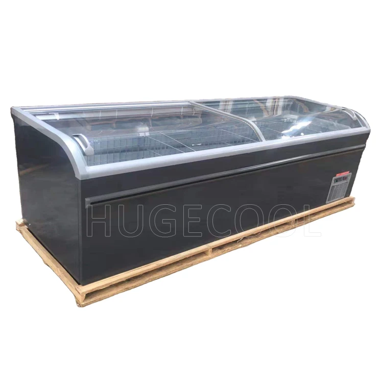 Commercial supermarket open display refrigerator showcase chest freezer ...