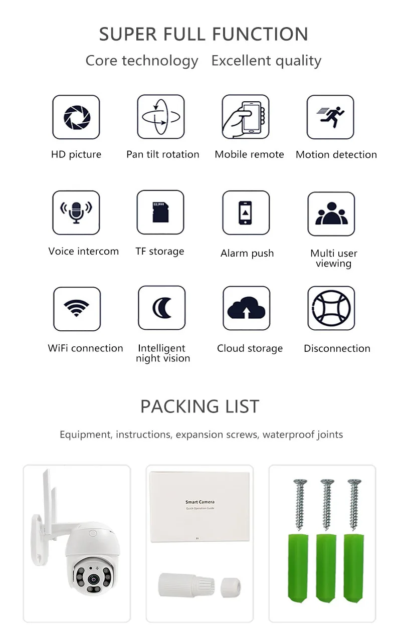 2mp 3mp 5mp Security Wireless Surveillance Ip Outdoor Auto Tracking ...