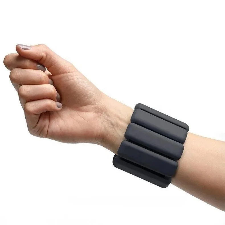 2LB Silicone Adjustable Sports Gym Band Wearable Wrist Ankle Weights ...